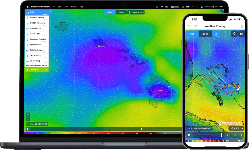 Qué predice la previsión de PredictWind · PredictWind